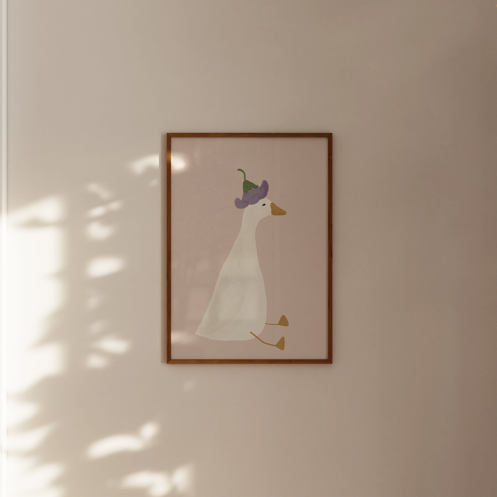 Silly Goose Wall Art Cute Goose Poster Pale Pink Girl Nursery Decor ...