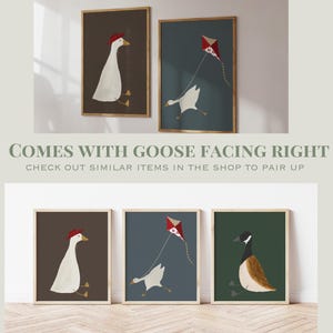 Silly Goose Wall Art Cute Goose Poster Cowboy Nursery Decor Farm Animal ...