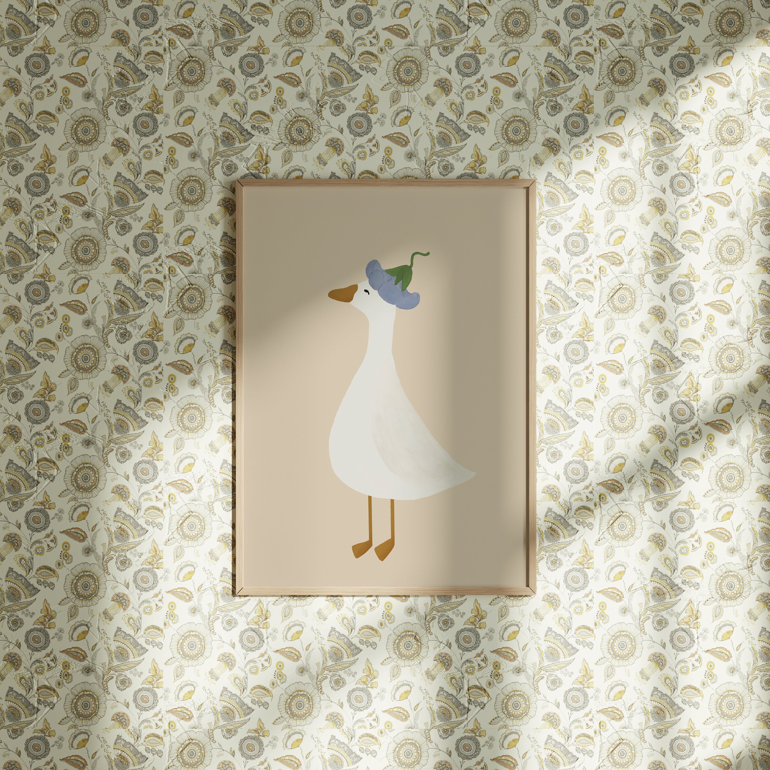 Silly Goose Wall Art Cute Goose Poster Neutral Girl Nursery Decor Goose ...