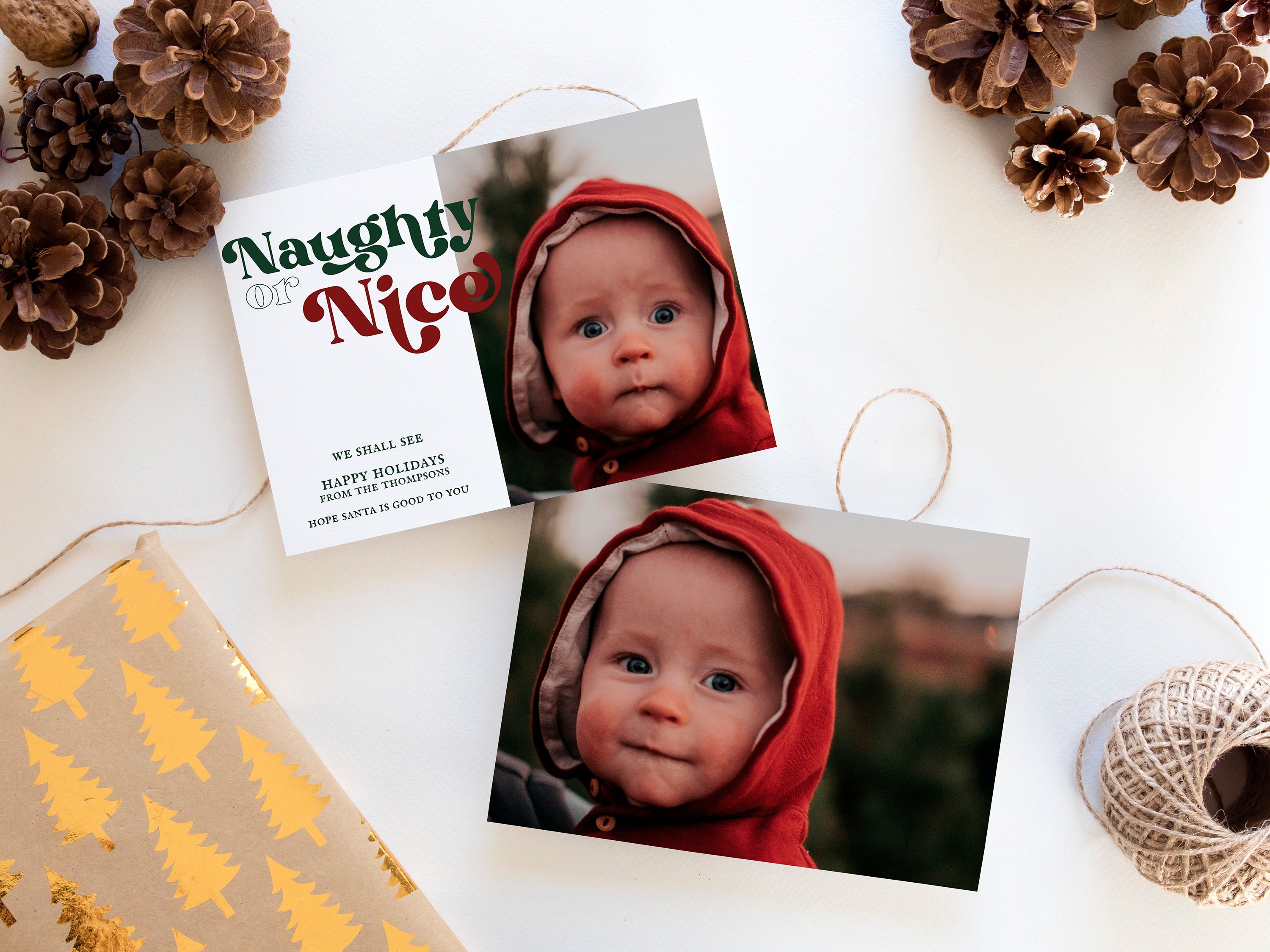 Naughty or Nice Photo Christmas Card Template Naughty or Nice Photo ...