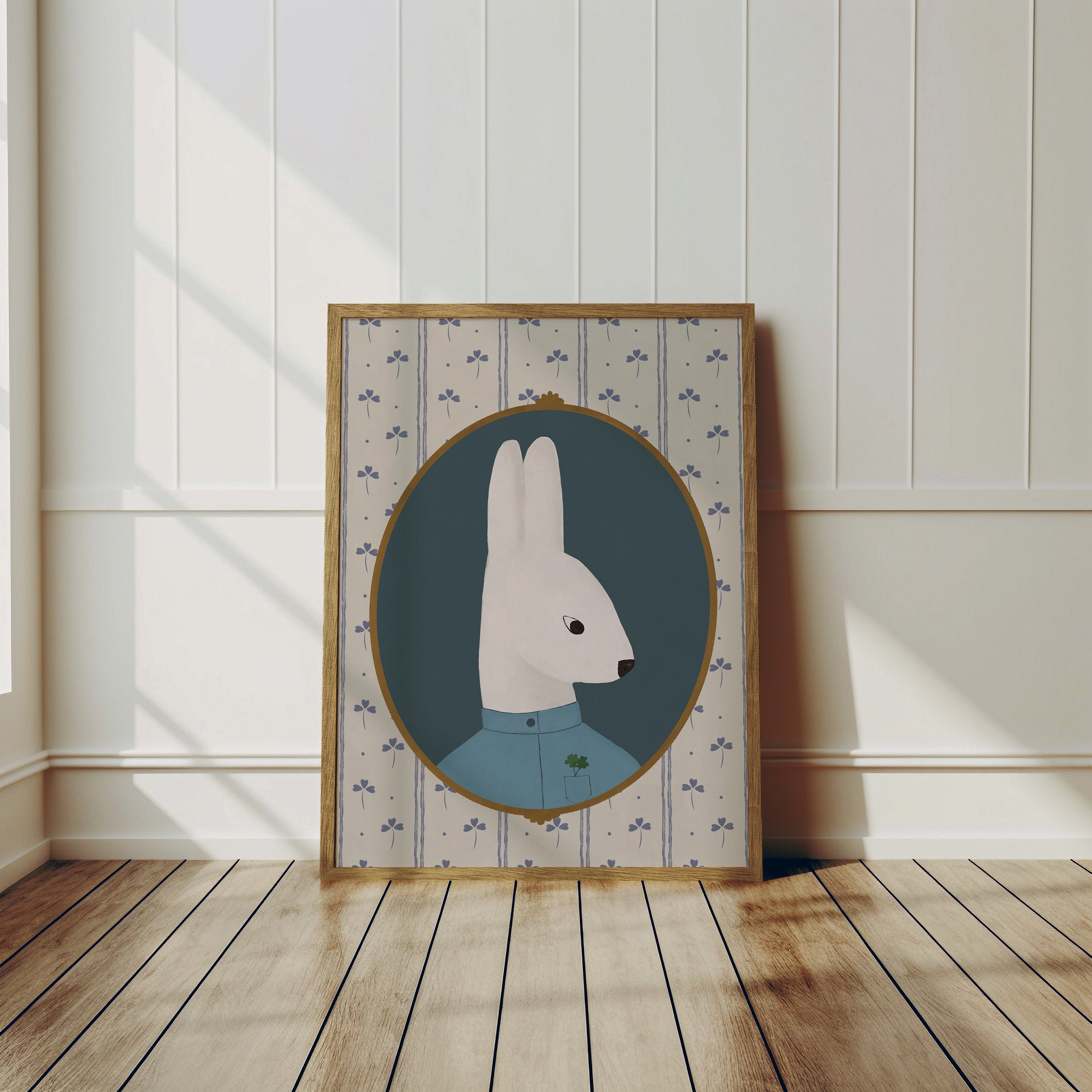 Vintage Rabbit Art Print Boy Nursery Bunny Printable Woodland Theme ...