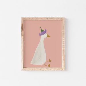Silly Goose Wall Art, Cute Goose Poster, Girl Nursery Decor, Farm ...