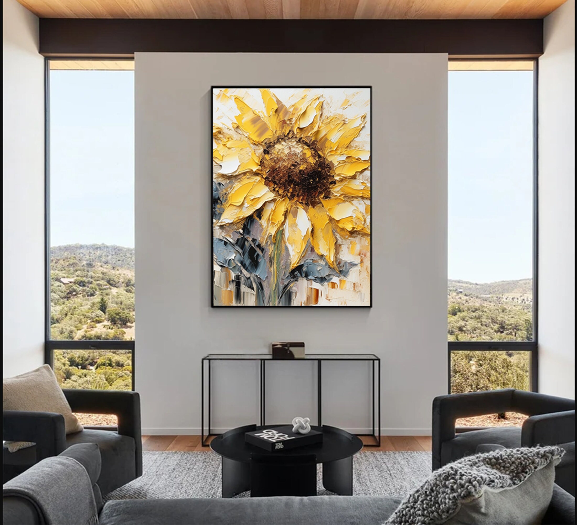 Large Flower Oil Painting Wall Decor Art Painting Texture Painting ...