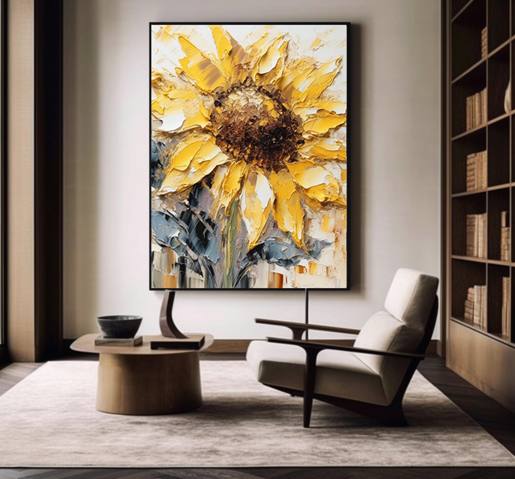 Large Flower Oil Painting Wall Decor Art Painting Texture Painting ...