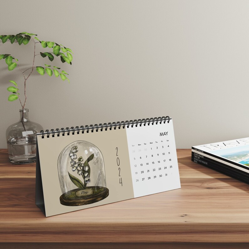 2024 Birth Flower Desktop Calendar Gift for Her Birth Flower Gift 2024 ...
