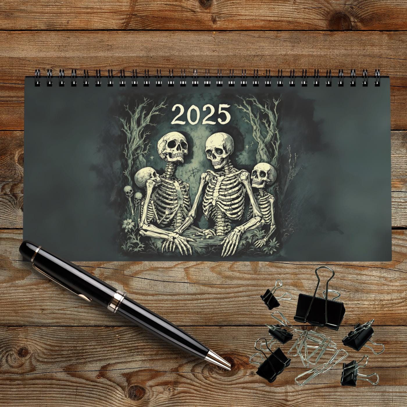 Gothic Skeleton Calendar 2025 Macabre Desk Calendar Gothic Decor Funny ...