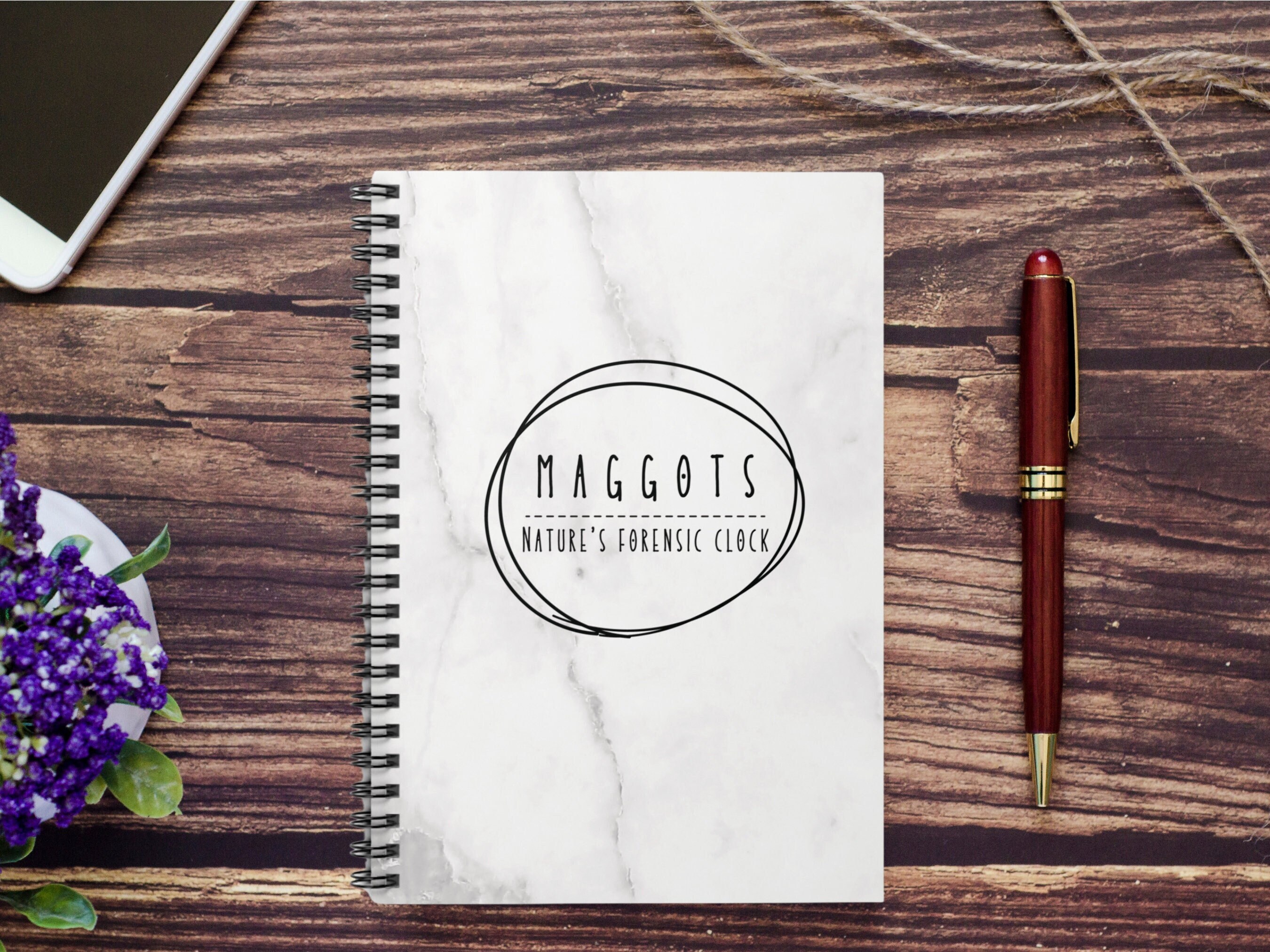 Maggot Forensic Clock Funny Custom Spiral Notebook Coroner Medical ...