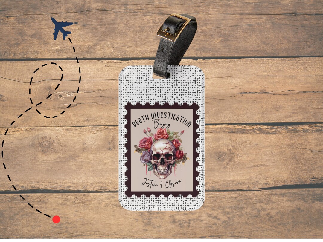 Skull Death Investigator Luggage Tag, Forensic Medical Examiner Coroner ...