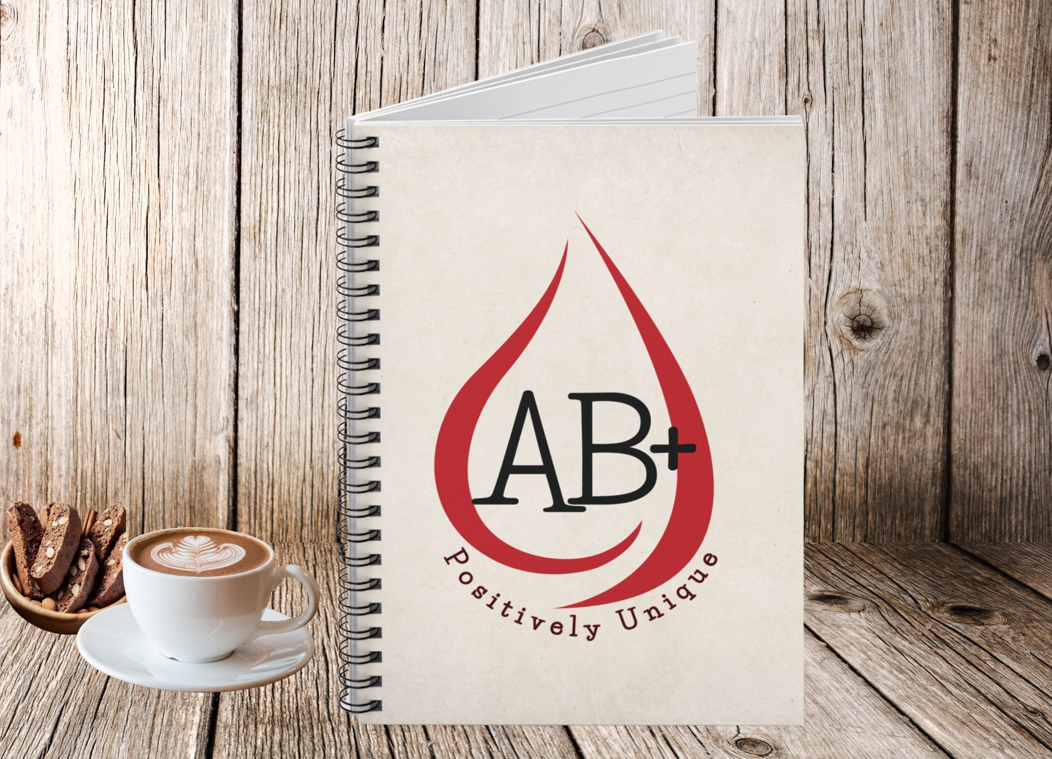 Custom Notebook Blood Type AB Gift Custom Journal Gift Writing Journal ...