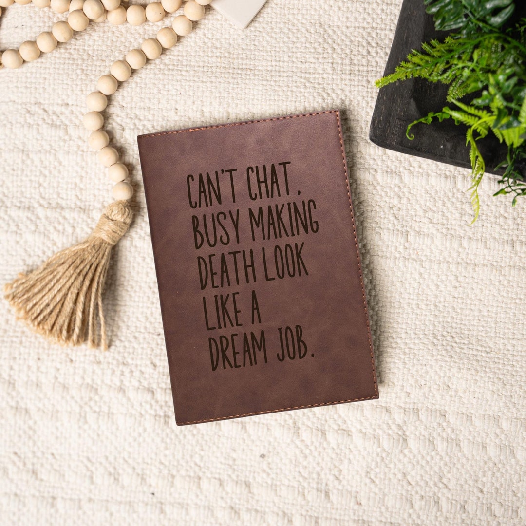 Funny Engraved Vegan Leather Refillable Journal Death Investigation ...