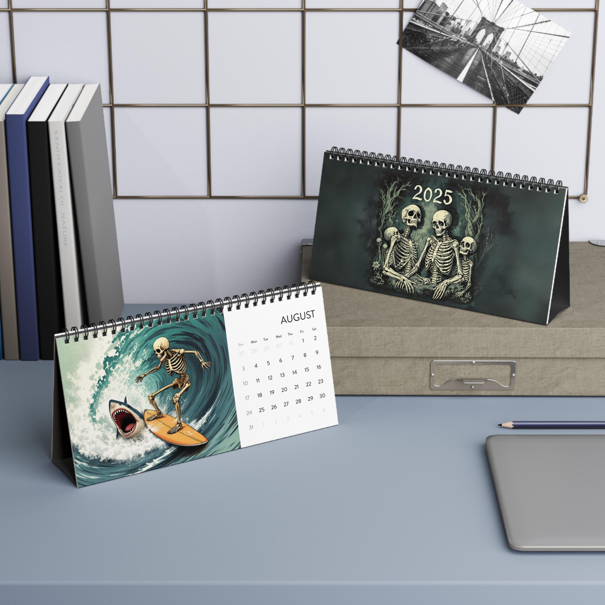 Gothic Skeleton Calendar 2025 Macabre Desk Calendar Gothic Decor Funny ...