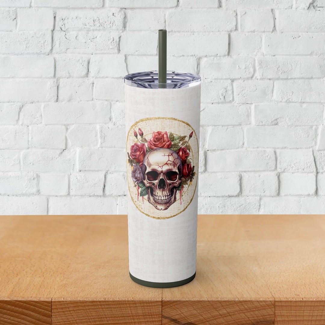 Skinny Tumbler 20oz Skull Floral Gift Medical Examiner Graduation Gift ...