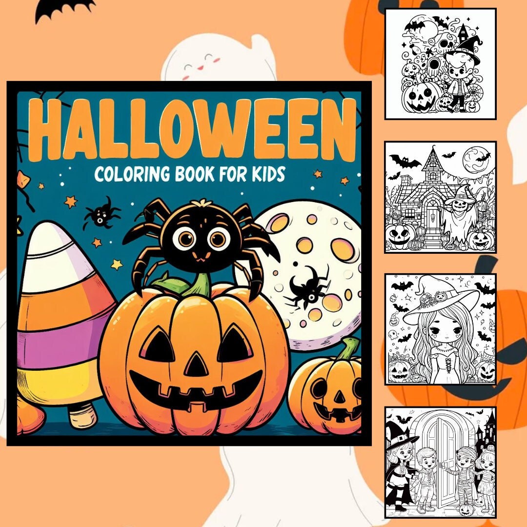 Printable Kids Halloween Coloring Book | Children's Digital Coloring ...