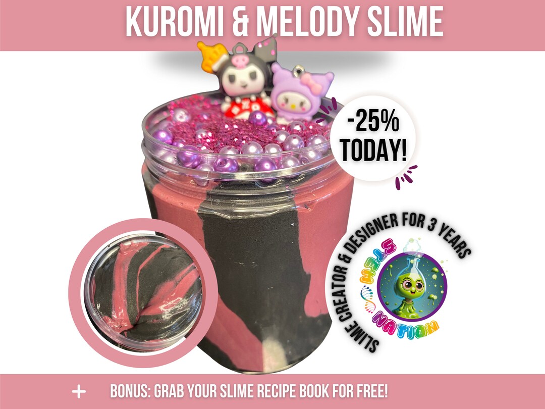 Kuromi Melody Slime, Hello Kitty, Sanrio, Slay Slime, Handmade ...
