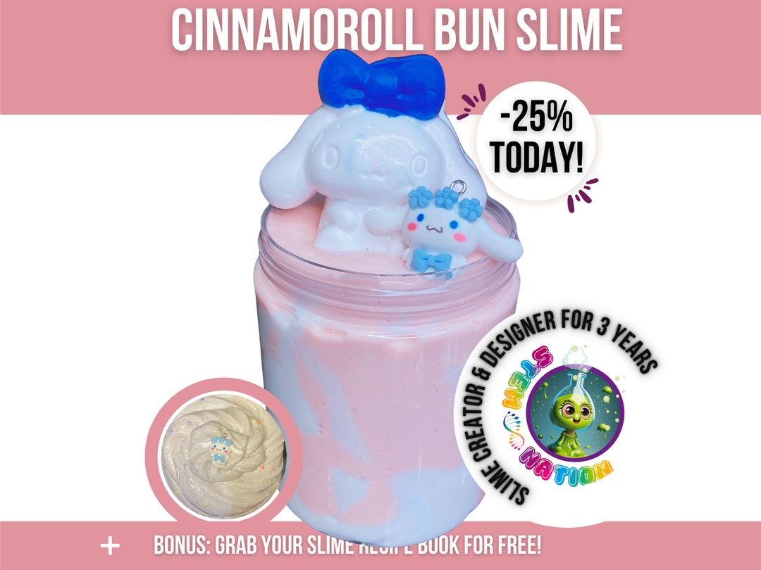 Cinnamoroll Bun Slime, Hello Kitty, Cinnamoroll, Thick Glossy Slime ...