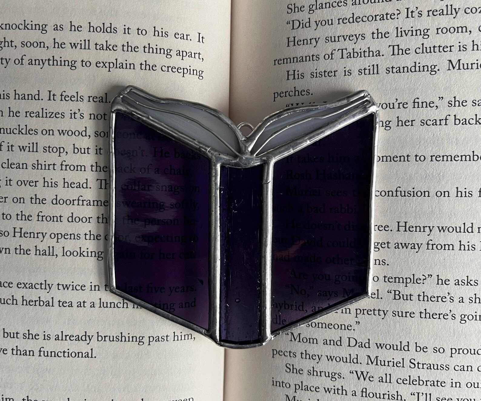 Stained Glass Open Book Suncatcher Window Decor Purple 3” - Etsy