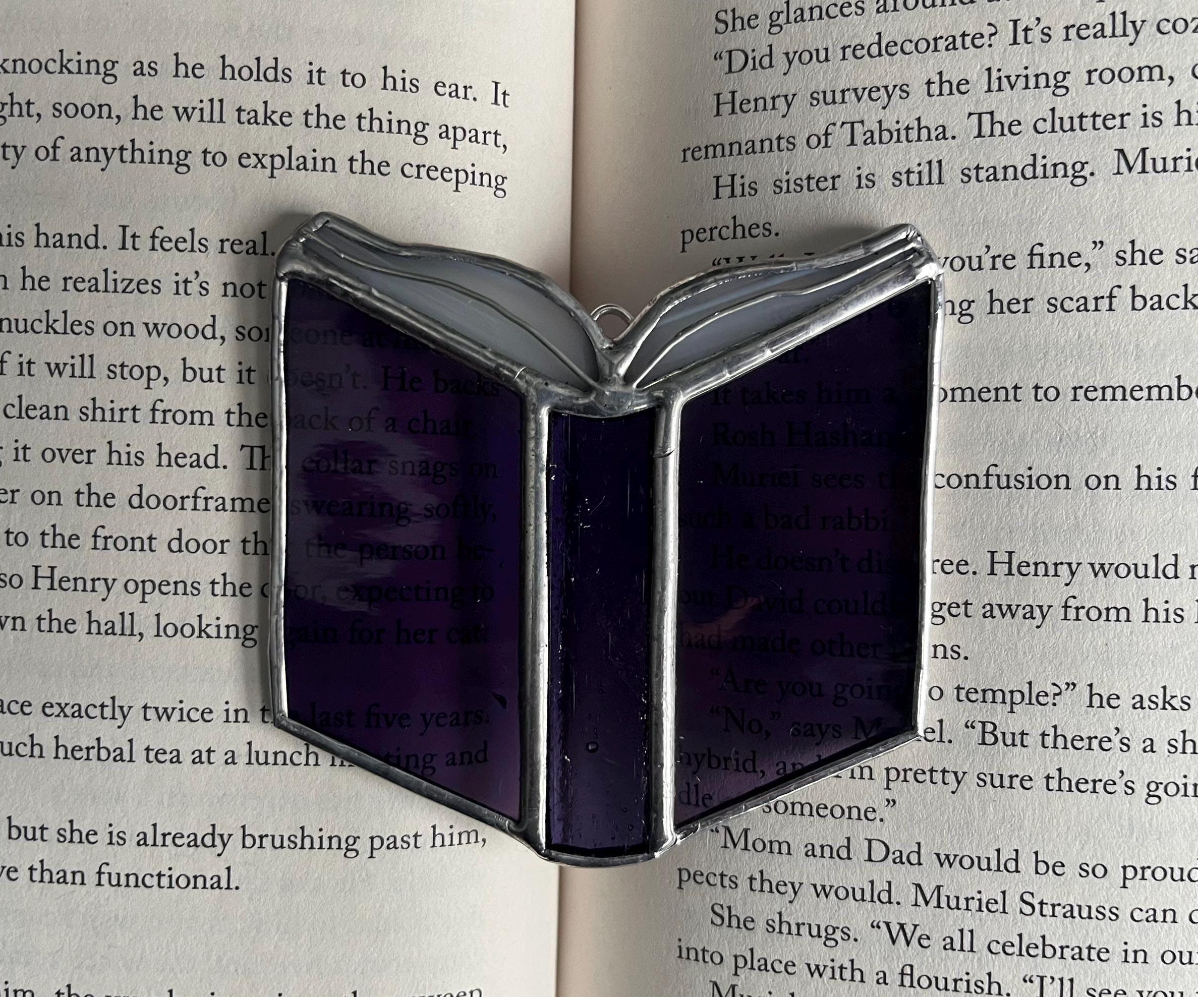 Stained Glass Open Book Suncatcher Window Decor Purple 3” - Etsy