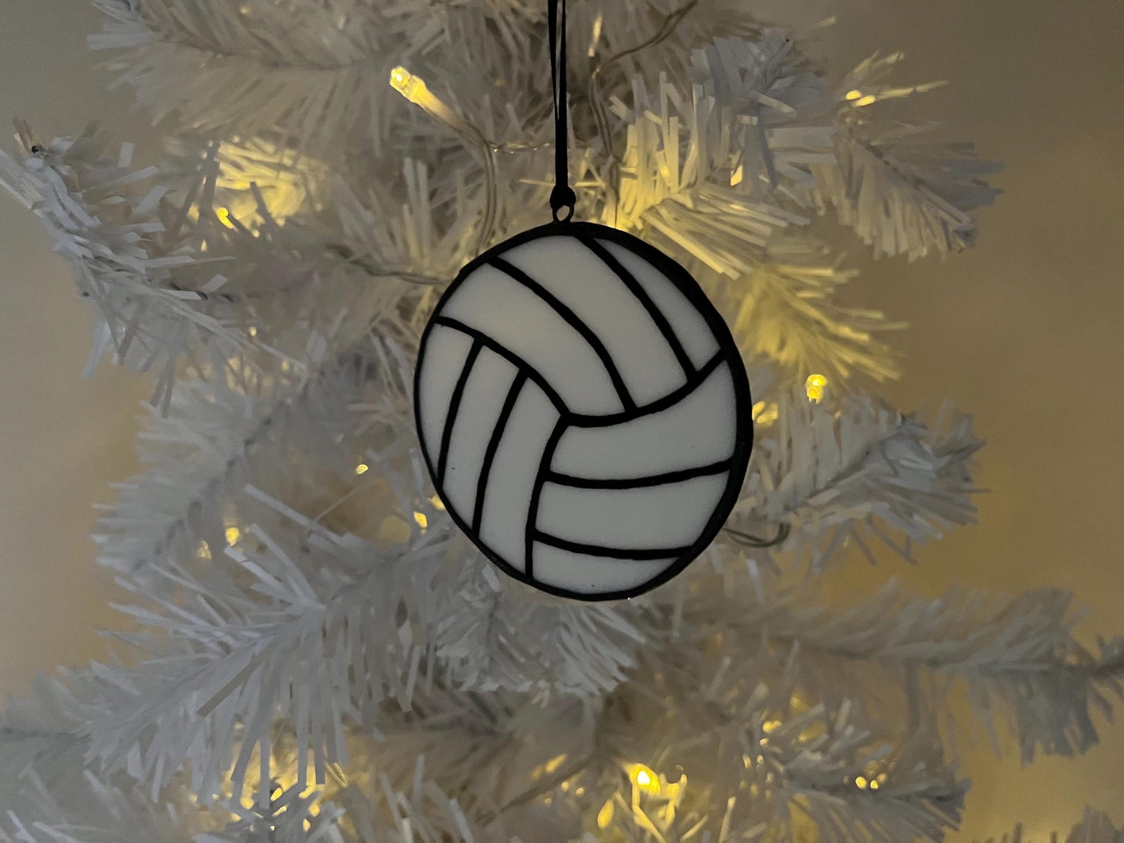Stained Glass Volleyball Christmas Holiday Tree Ornament - Etsy
