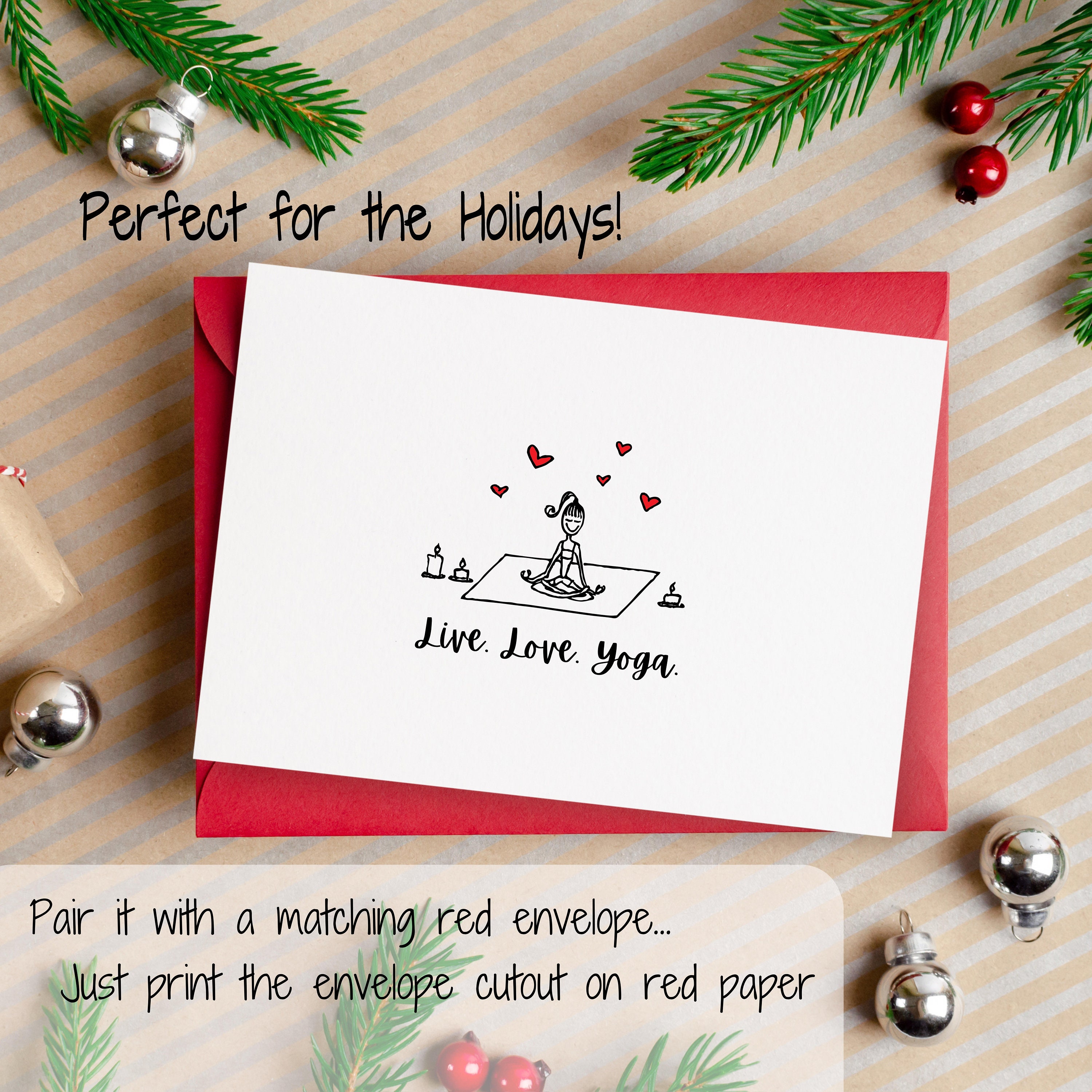 Yoga Printable Greeting Card | Yoga Holiday Card | Digital Download ...