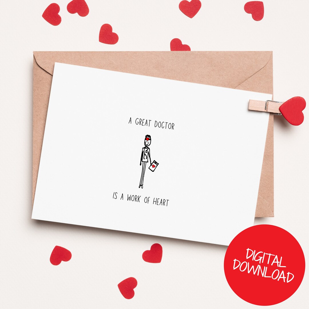 Male Doctor Printable Greeting Card | Doctor Holiday Note | Print at ...
