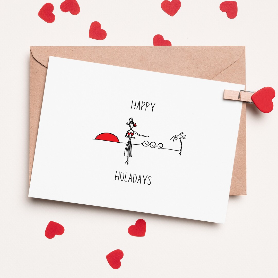 Hula Printable Greeting Card | Christmas Hula Card | Digital Download ...