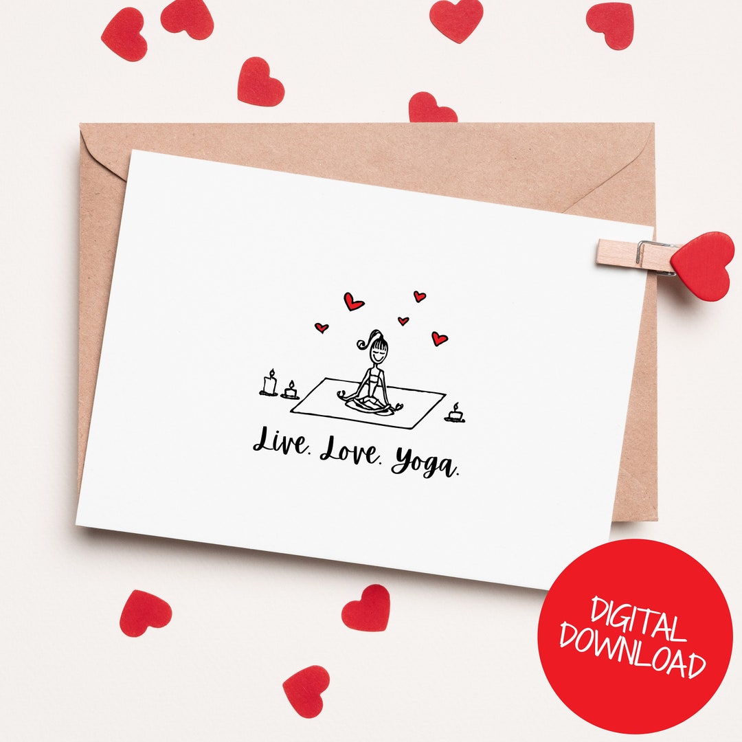 Yoga Printable Greeting Card | Yoga Holiday Card | Digital Download ...
