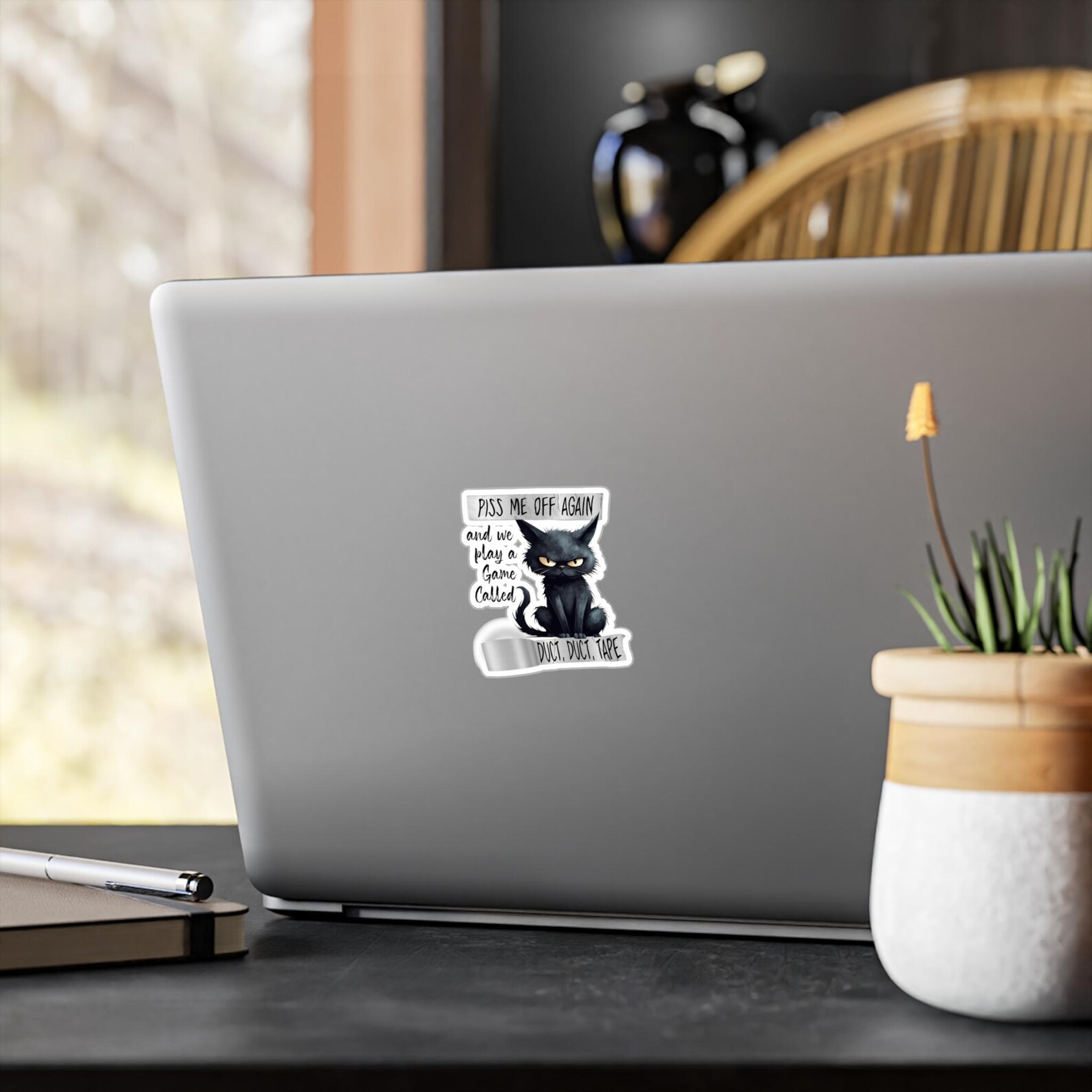 Sassy Grumpy Cat Sticker, Indoor Outdoor Decal, Decor Idea for Laptops ...