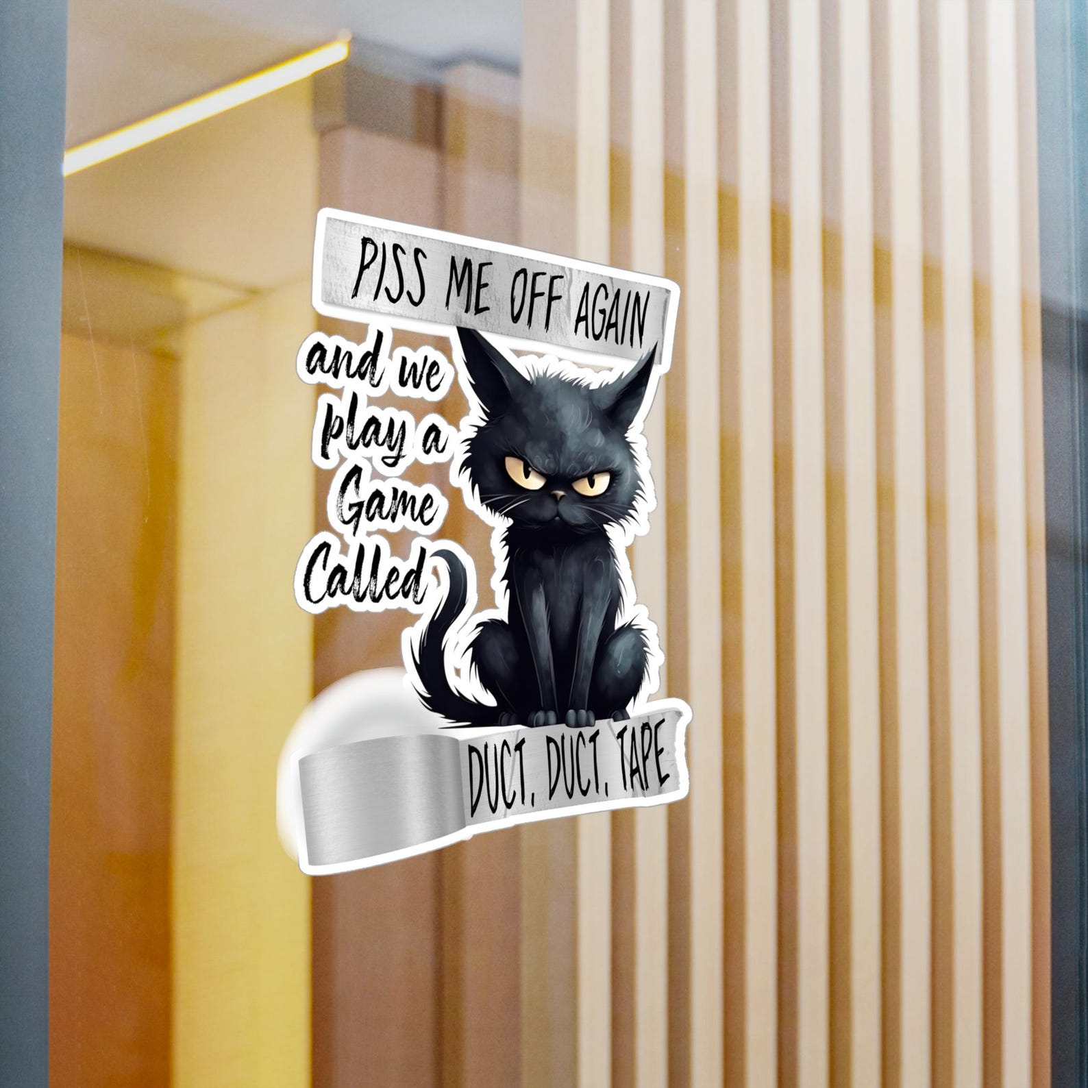 Sassy Grumpy Cat Sticker, Indoor Outdoor Decal, Decor Idea for Laptops ...
