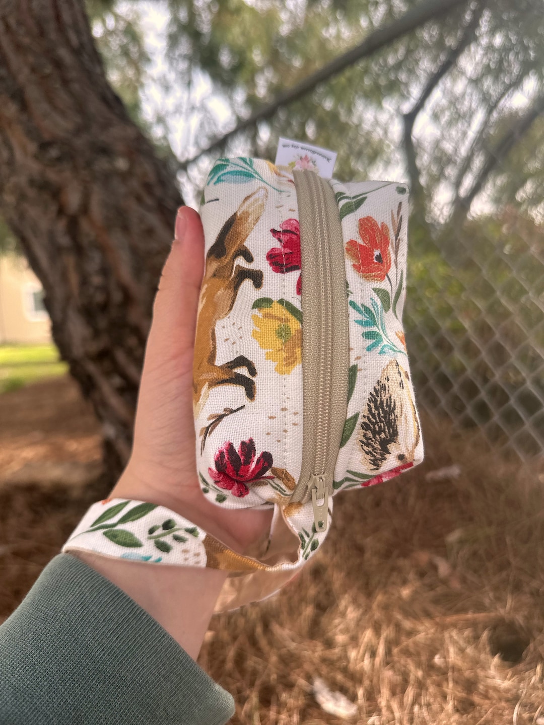 Woodland Creatures Coin Purse, Handmade Zipper Pouch, Animal Wristlet ...