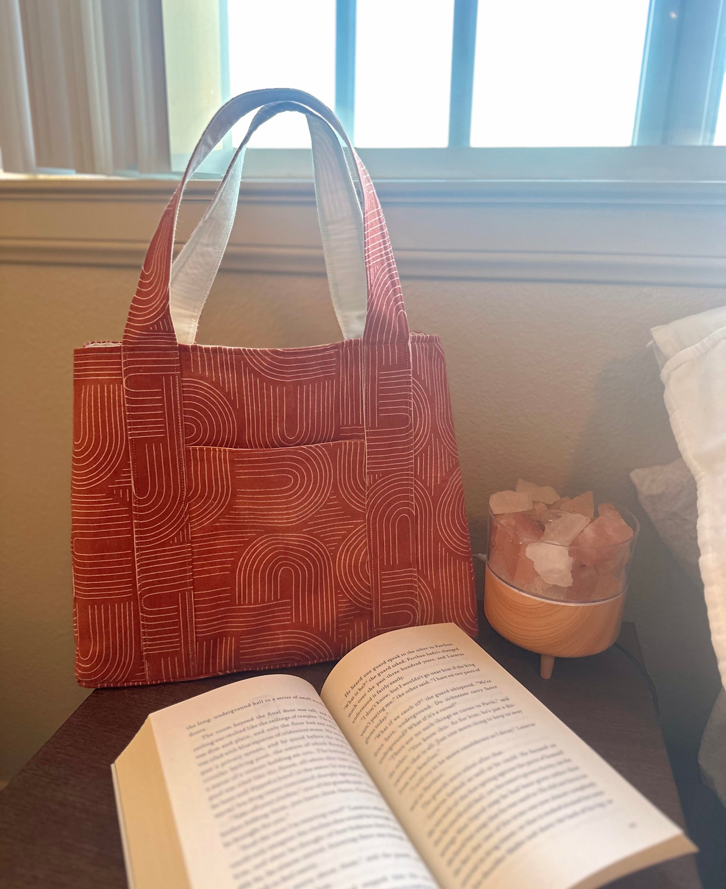 Rainbow Tote Bag Hand Sewn Tote Rainbow Print Flannel Bag - Etsy