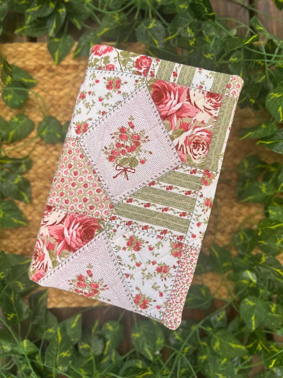 Pink Dust Cover, Bible Cover, Book Cover, Sewn Dust Cover, Book ...