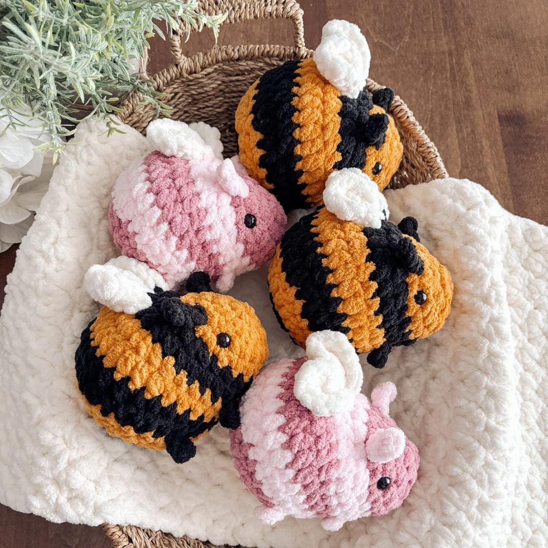 Bumble Bee Plushie | Stuffed Bee Toy | Easter Gift | Crochet Bee ...