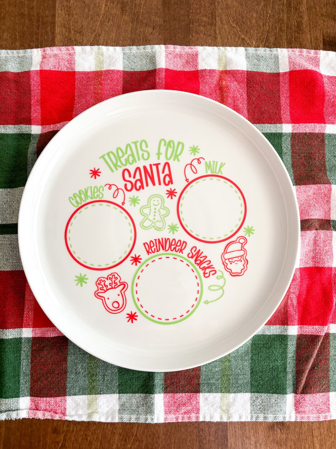 Treats for Santa Plate - Milk and Cookies Plate - Christmas Eve Plate ...