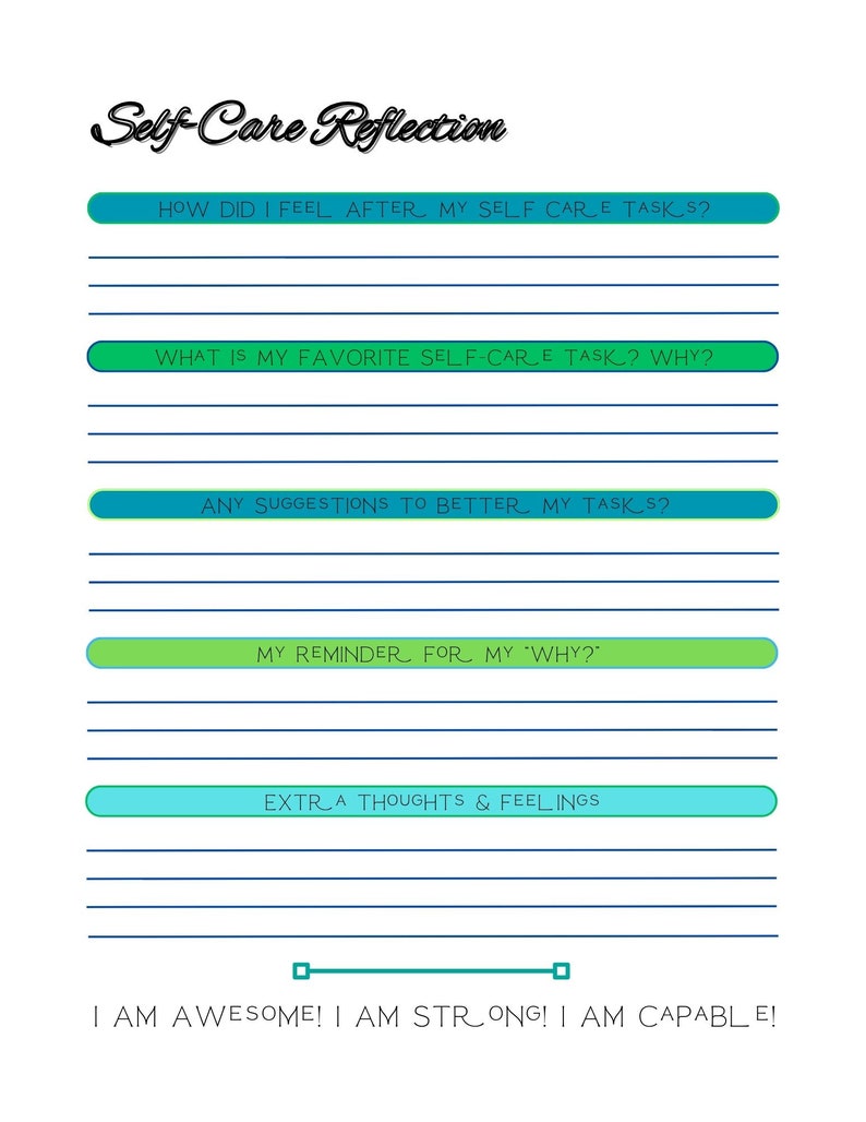 Digital Self-care Checklist Package - Etsy