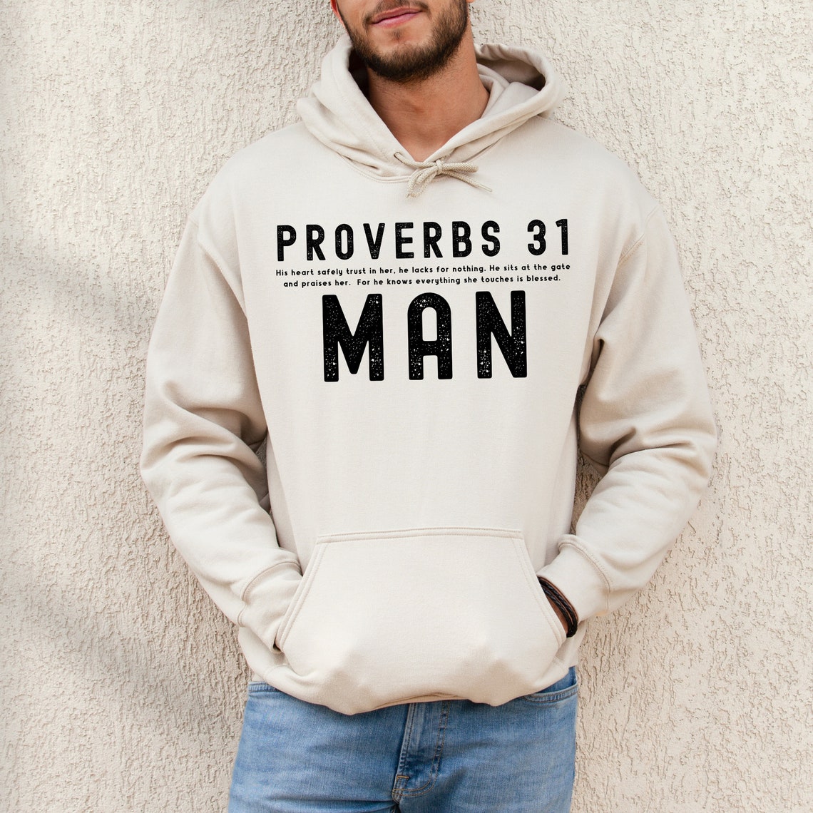 Proverbs 31 Man Hoodie Sweatshirt Christian Faith Gift Mens Sweatshirt ...
