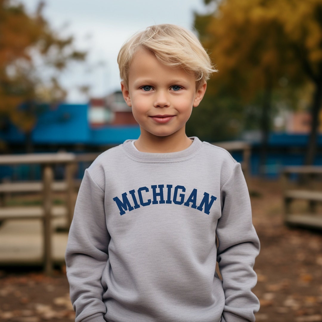 Michigan Youth Crewneck Sweatshirt, Michigan Kids Sweatshirt, State of ...