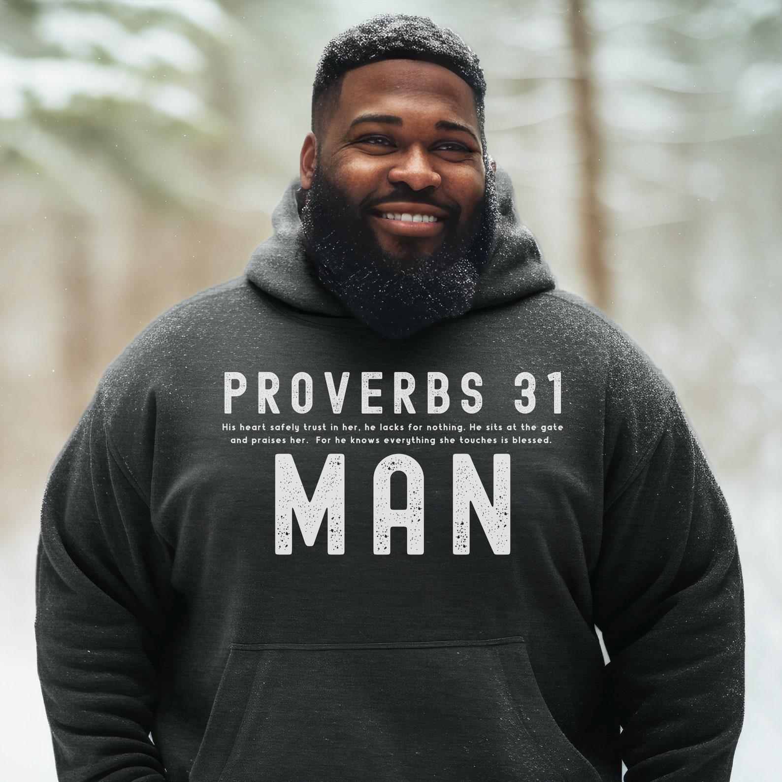 Proverbs 31 Man Hoodie Sweatshirt Christian Faith Gift Mens Sweatshirt ...