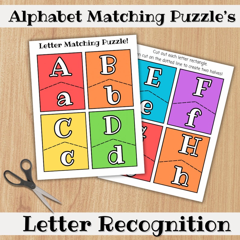 Kids Printable Letter Matching Printable Puzzle Alphabet Printables US ...