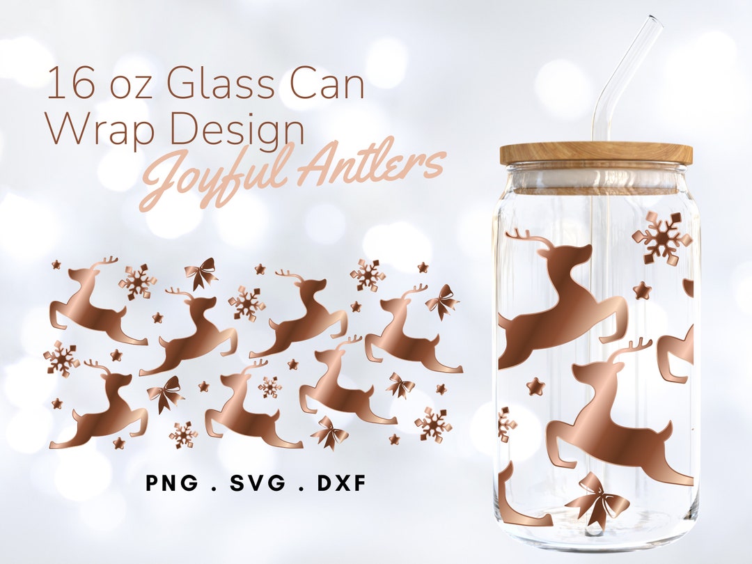 16 Oz Glass Can Wrap Design for Super Easy Christmas - Etsy