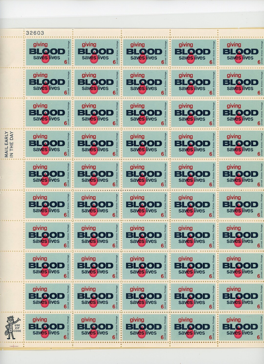 Scott 1425 Blood Donor Full Sheet of 50 1971 US 6c Stamps, Lot 8874 - Etsy