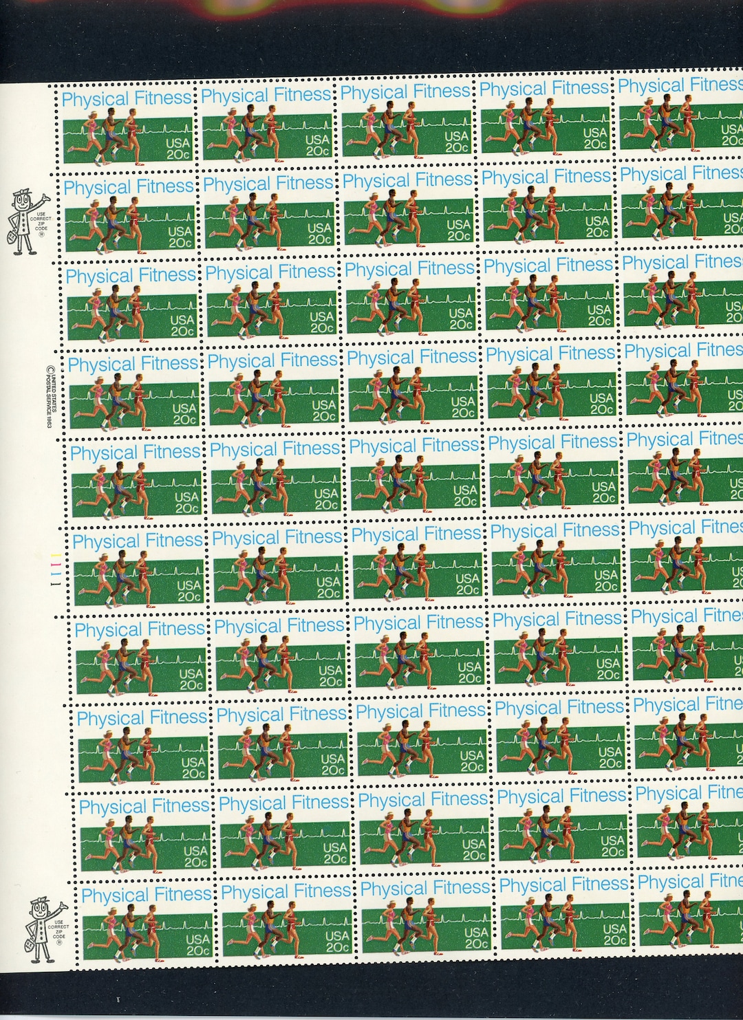 Physical Fitness Sheet of Fifty 20 Cent Postage Stamps Scott 2043, Lot ...