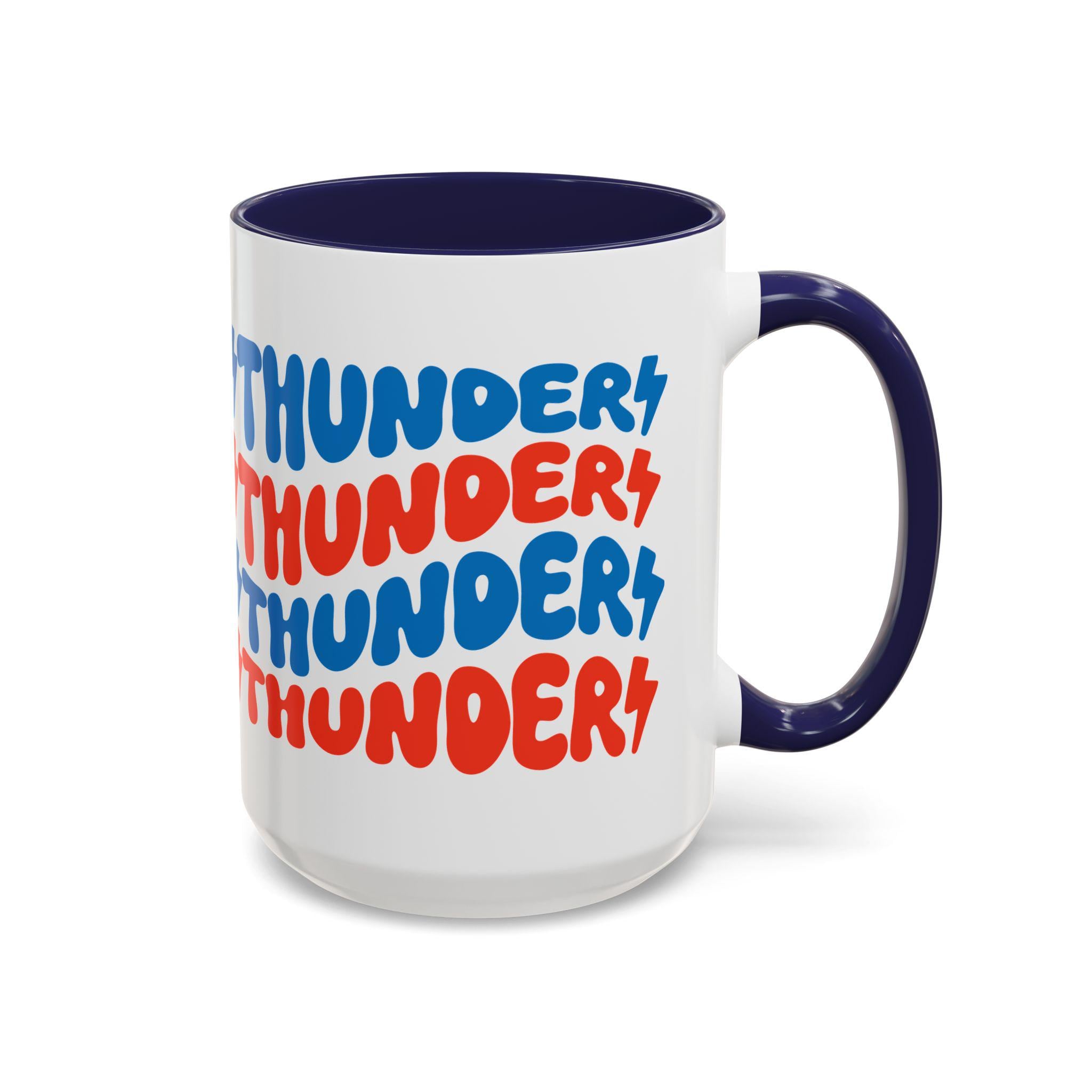 OKC Thunder Inspired Mug | Funky Groovy Basketball Fan Gift | Retro ...