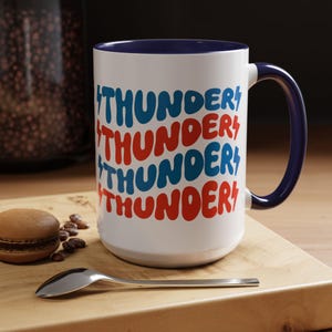 OKC Thunder Inspired Mug | Funky Groovy Basketball Fan Gift | Retro ...