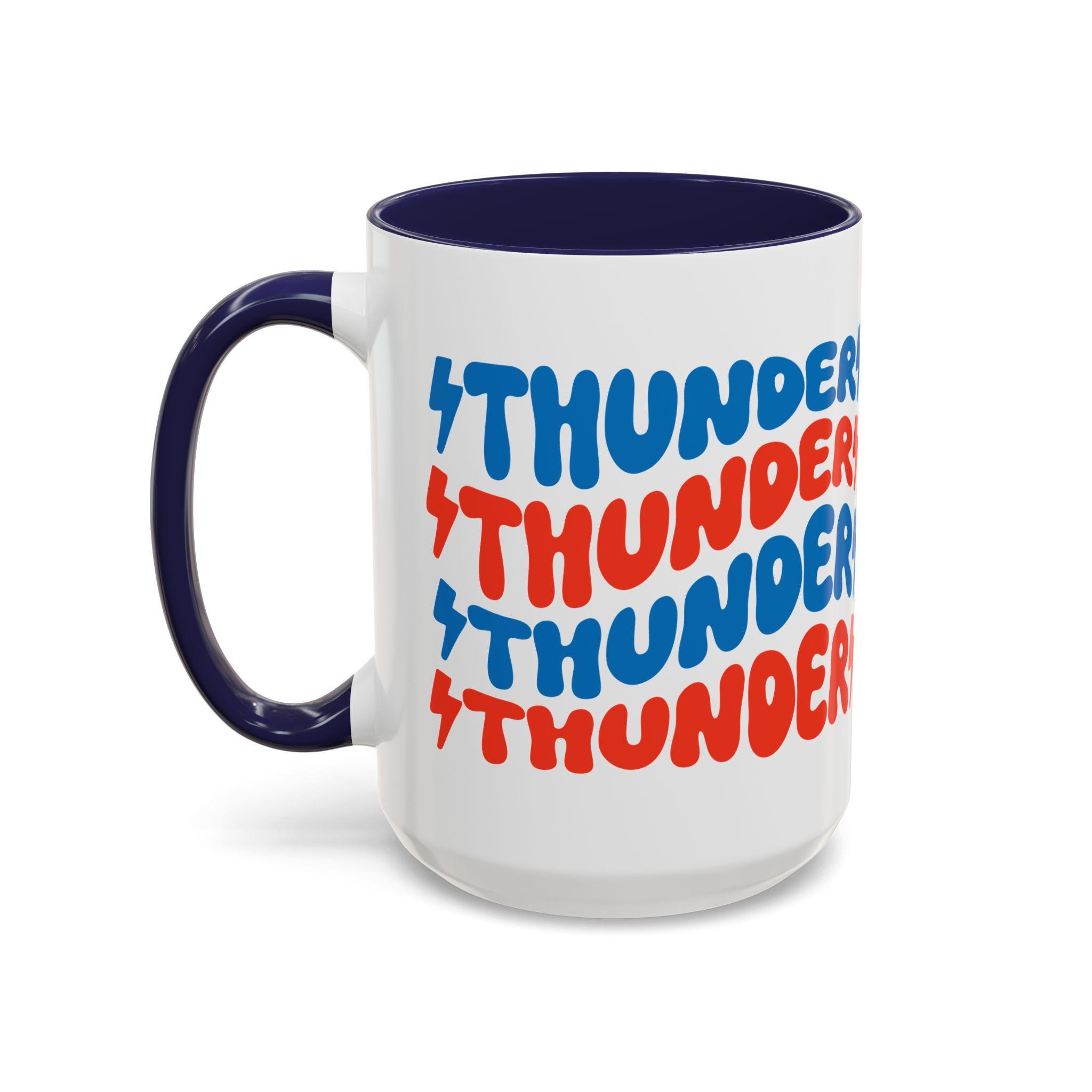 OKC Thunder Inspired Mug | Funky Groovy Basketball Fan Gift | Retro ...