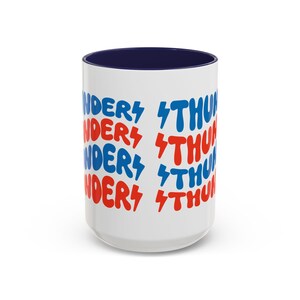 OKC Thunder Inspired Mug | Funky Groovy Basketball Fan Gift | Retro ...