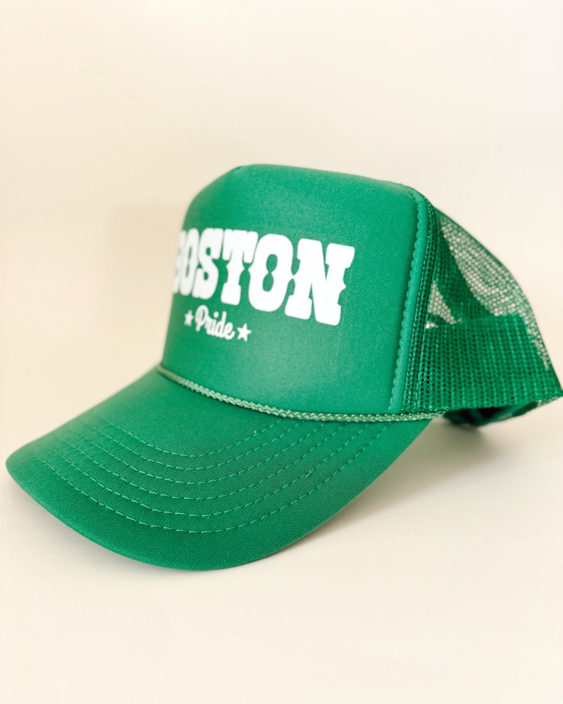 Boston Pride Trucker Hat | Boston Celtics Inspired Cap | Green Hat With ...
