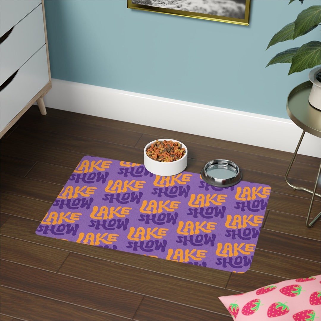 Los Angeles Lakers Inspired Lake Show Pet Food Mat | Non-slip, Durable ...