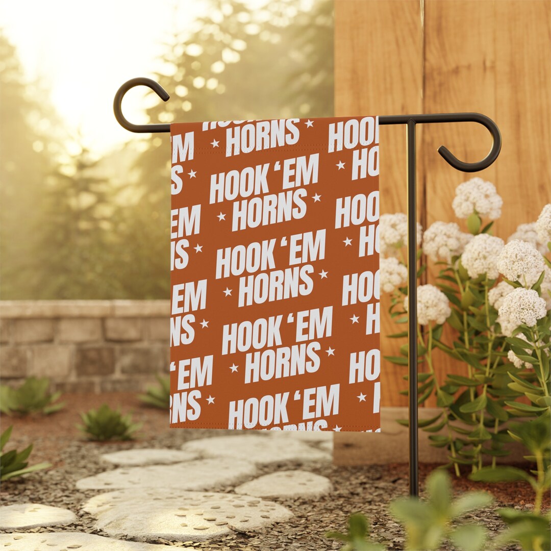 Texas Longhorns Hook Em Horns Garden Banner | Durable Poly Poplin ...