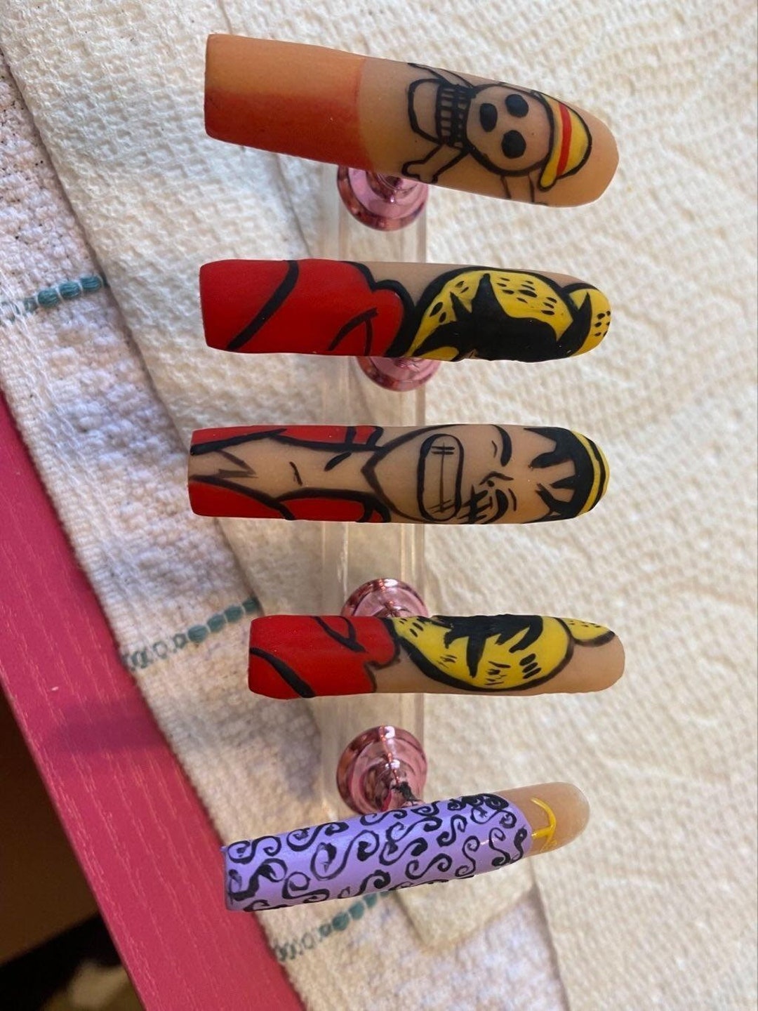 Luffy One Piece Press on Nails - Etsy
