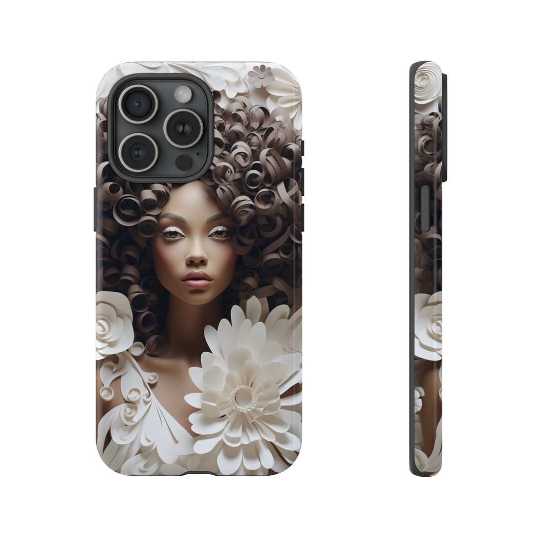 Elegant Afro Woman Phone Case, 3D Phone Case, Black Girl Magic, Black ...